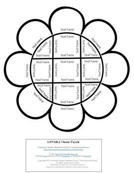 EDITABLE Flower Puzzle - Great Spring or Summer Learning - Math ...