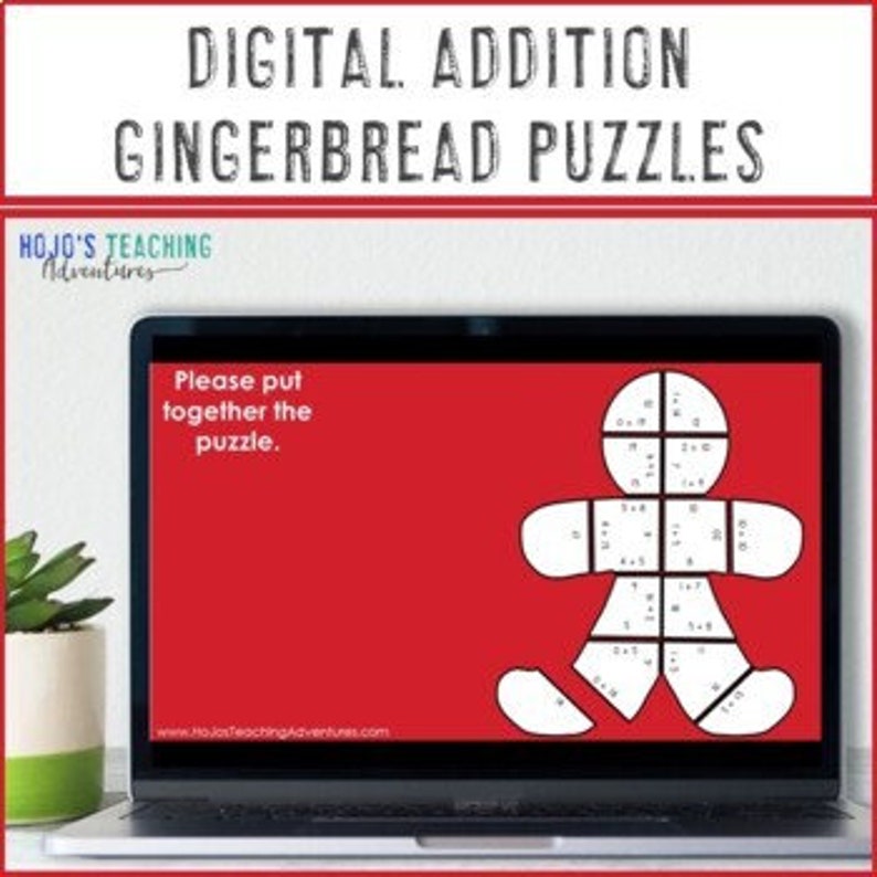 ADDITION Gingerbread Puzzles - Use for December Christmas Review ...