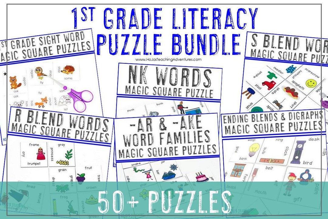 1st Grade Literacy Puzzles: Sight Words, Blends & Digraphs (digital ...