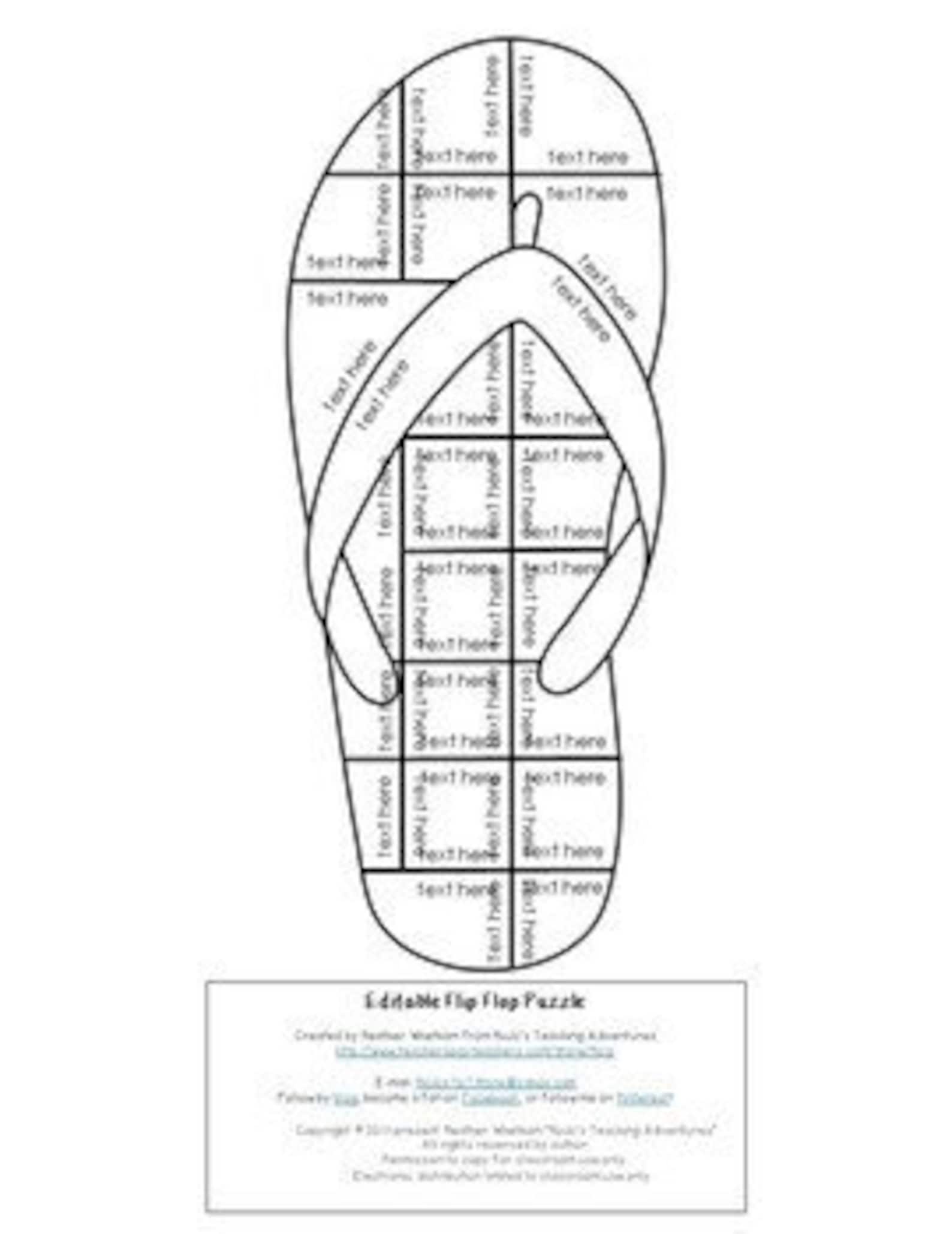 EDITABLE Flip Flop Puzzle - Great Spring, Summer, or Back to School ...