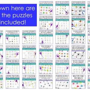 5th Grade Math Puzzle BUNDLE - Centers, Stations, Review, Practice ...