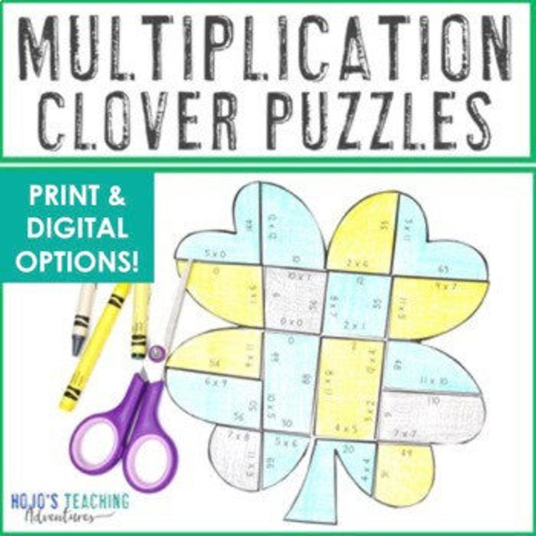 MULTIPLICATION St. Patrick's Day Puzzles - Use for Games, Review ...