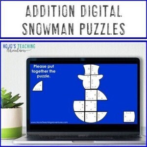 ADDITION Snowmen Puzzles - Use for December or January Review ...
