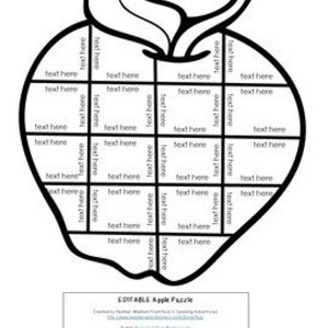 Editable Apple Puzzle: Fall Learning Activity (digital Download) - Etsy