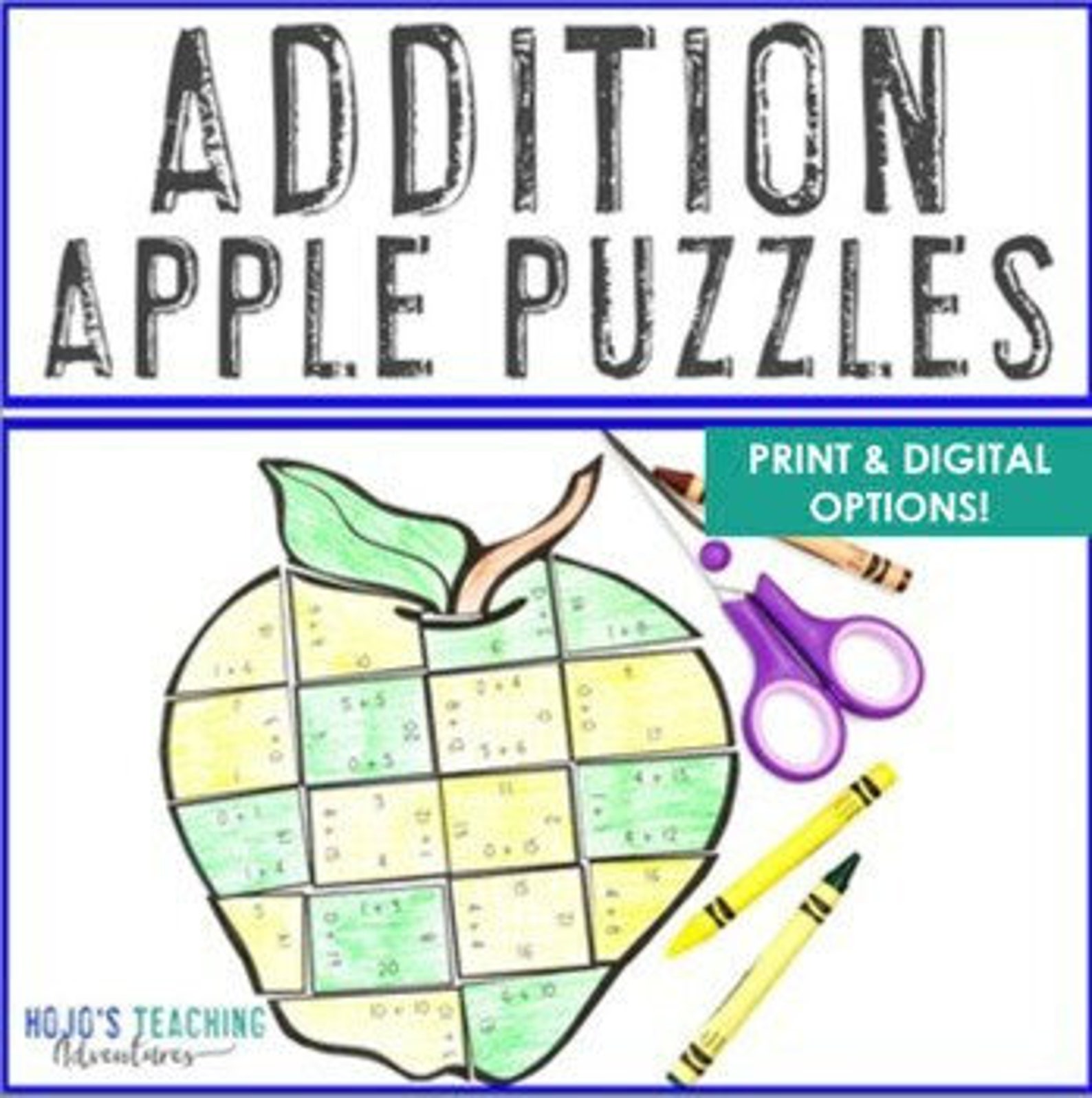ADDITION Apple Puzzles - Use for Back to School or Fall / Autumn Review ...