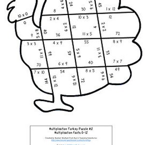 MULTIPLICATION Turkey Puzzles Use for November Thanksgiving - Etsy