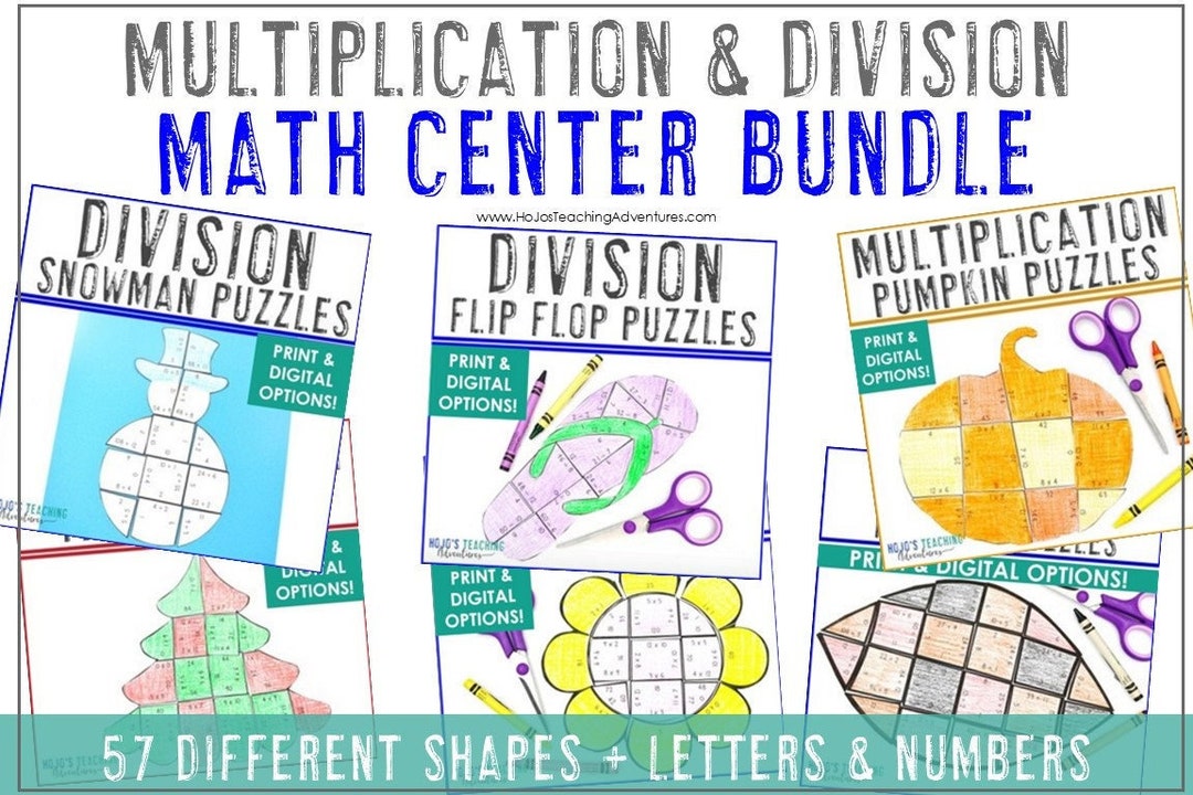 Multiplication and Division Math Center Puzzes | Homeschool or ...