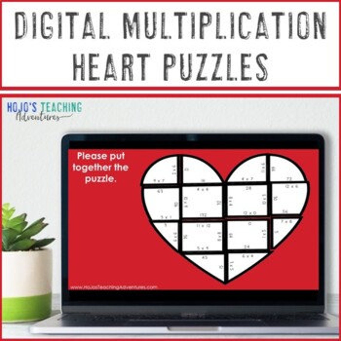 MULTIPLICATION Valentine's Day Math Puzzles - Use for Centers, Review ...