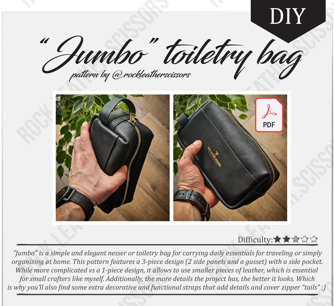 Jumbo Toiletry Bag Sewing Pattern: DIY Dopp Kit (PDF) - Etsy