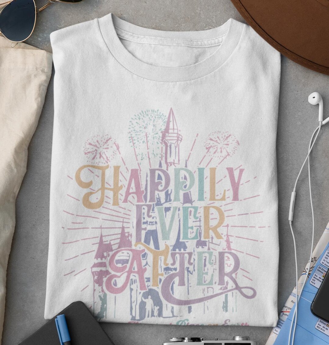Happily Ever After Castle T-shirt | Pastel Fairytale Typography - Etsy