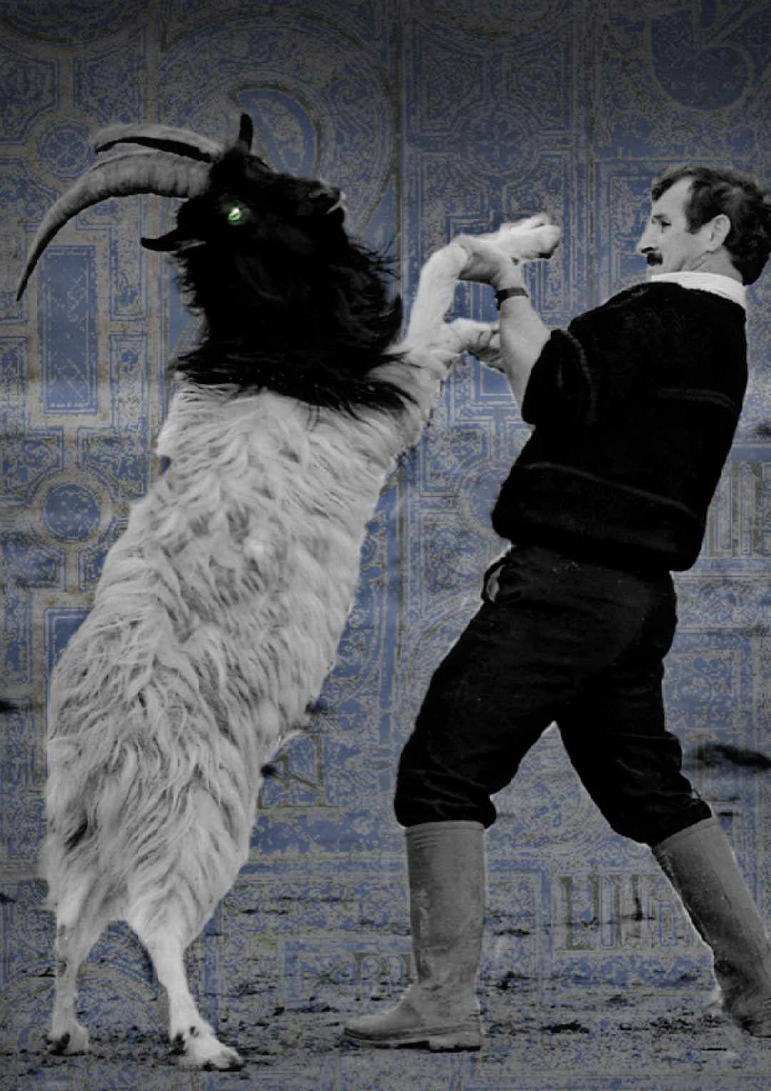 Goat and Fighter A4 Poster Print - Etsy