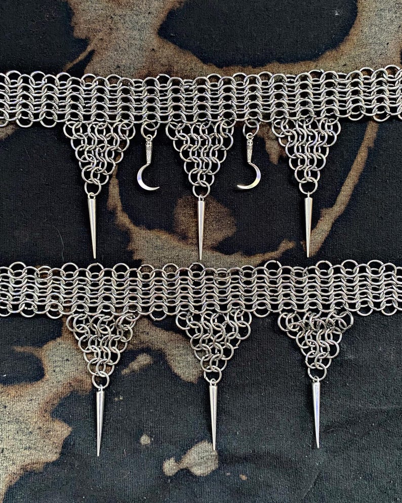 Chainmail Medieval Choker Necklace Stainless Steel - Etsy Ireland