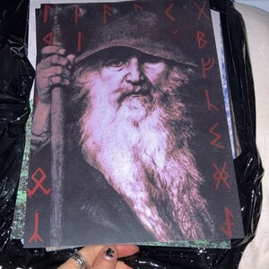 Odin Old God A4 Poster Folk Print - Etsy