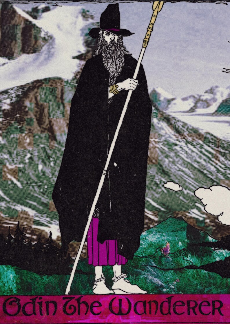 Odin the Wanderer A4 Art Print - Etsy