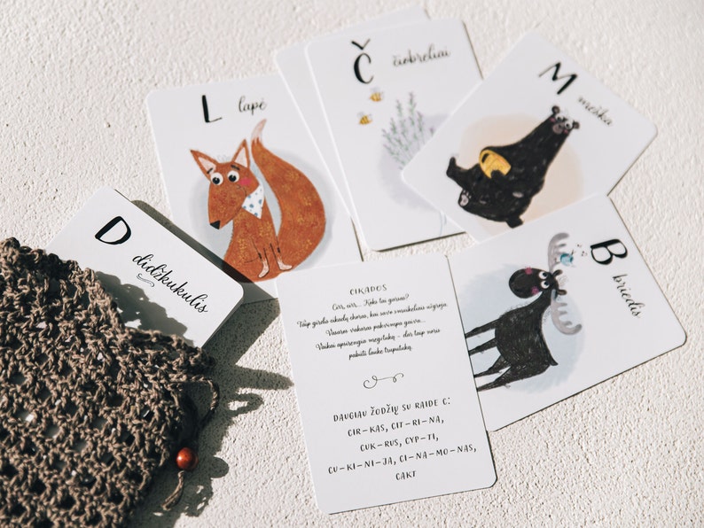 Lithuanian ABC Flashcards Montessori Lithuanian Alphabet - Etsy