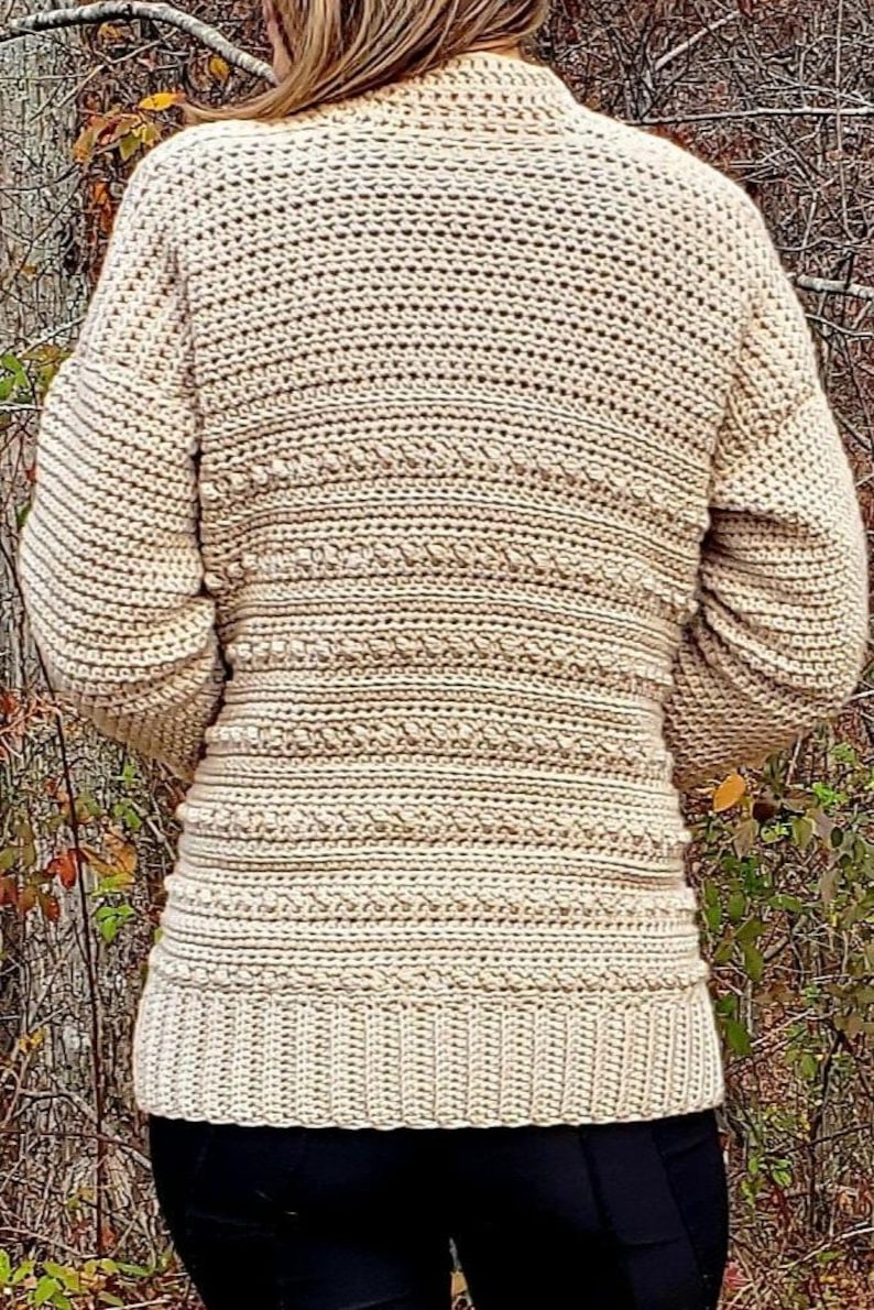 Crochet Pattern- Casey Cardigan With Pockets- Instructions for Sizes Xs ...