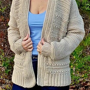Crochet Pattern- Casey Cardigan With Pockets- Instructions for Sizes Xs ...