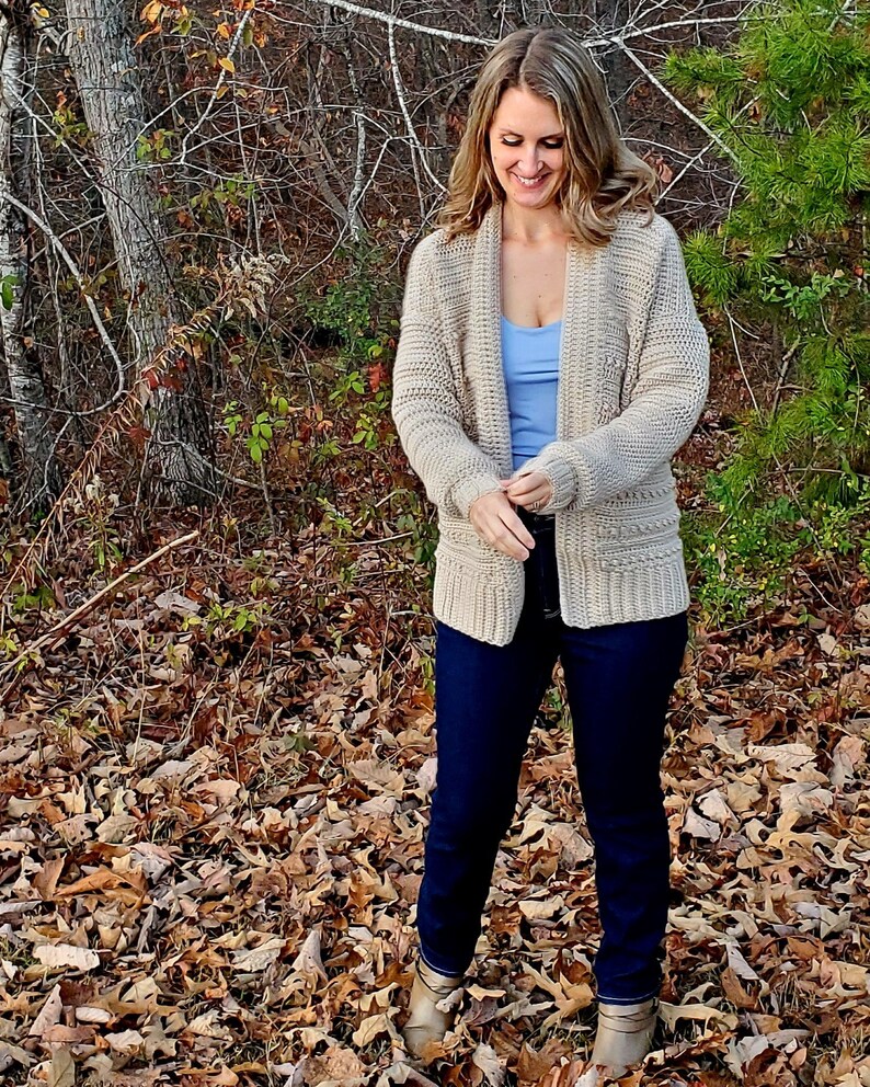 Crochet Pattern- Casey Cardigan With Pockets- Instructions for Sizes Xs ...