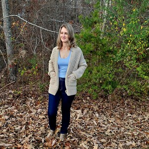 Crochet Pattern Casey Cardigan With Pockets Instructions for Sizes Xs ...