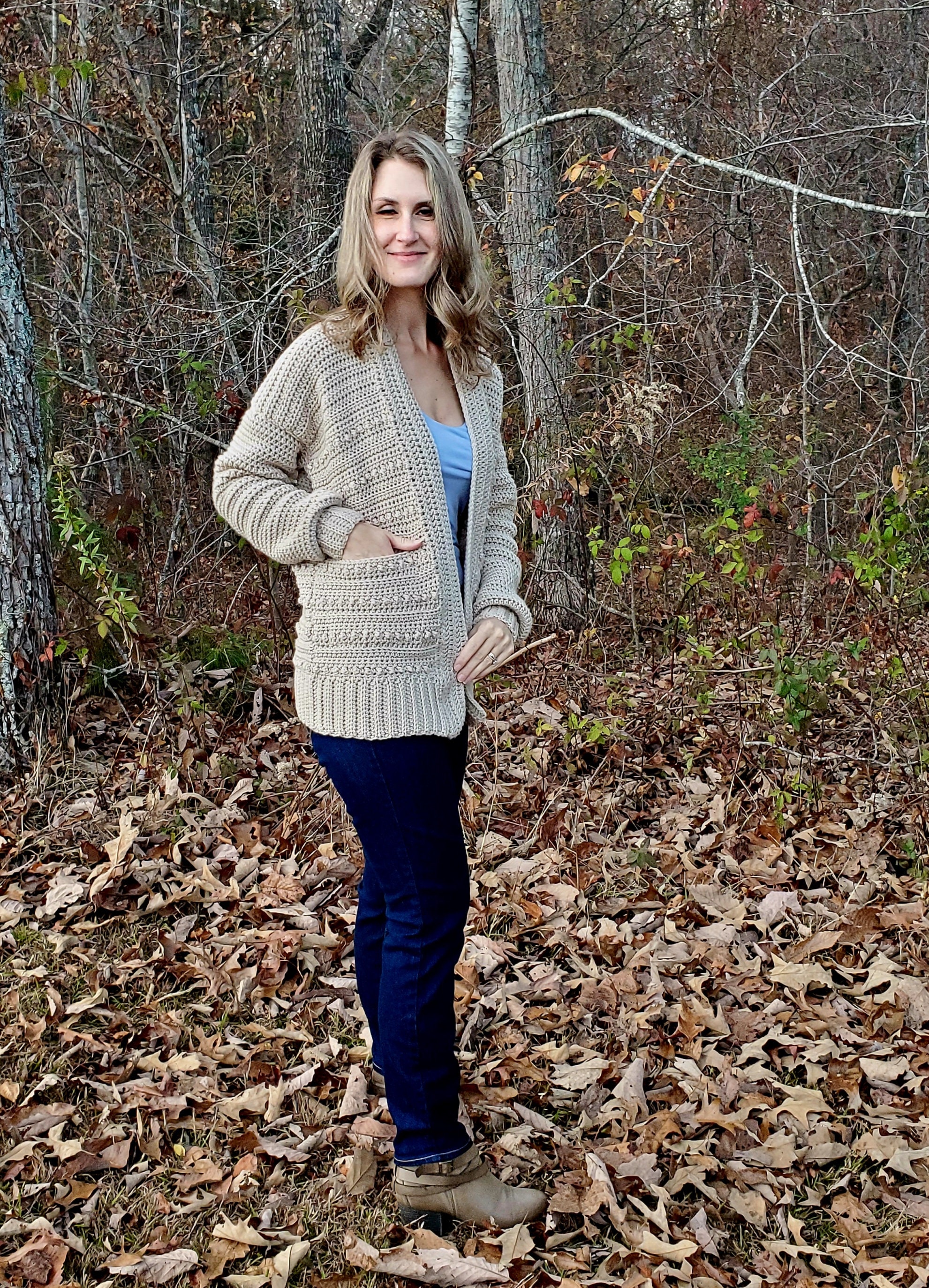 Crochet Pattern Casey Cardigan With Pockets Instructions for Sizes Xs ...