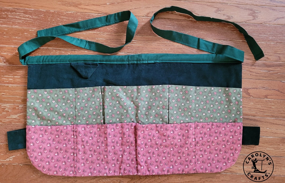 Apron, Gardening Apron, Craft Apron, Kitchen Apron, Antique Roses, Pink ...