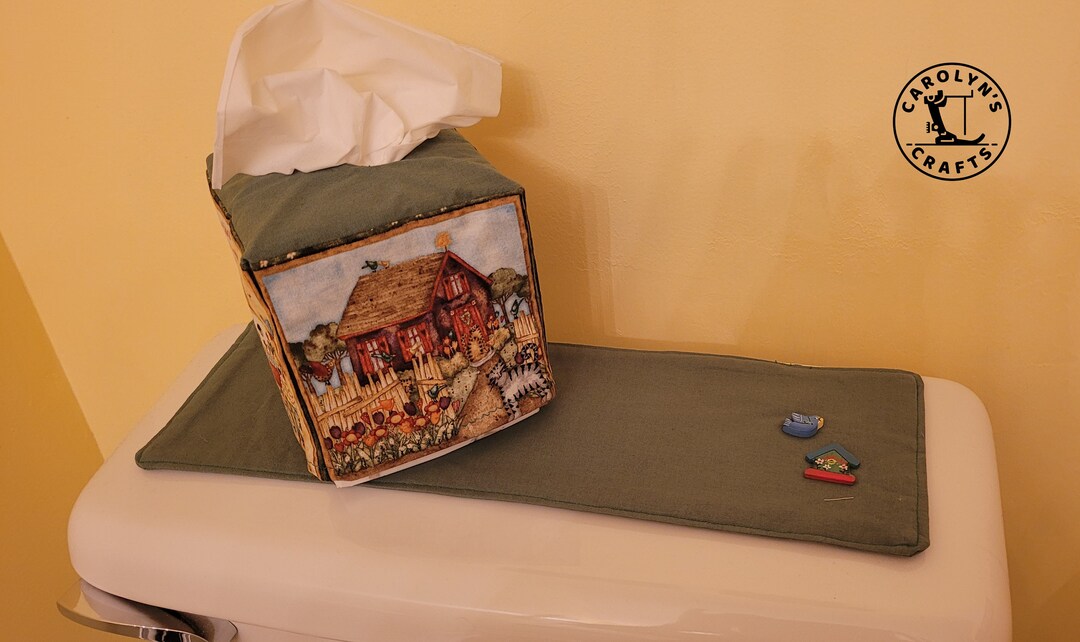 Toilet Tank Runner and Tissue Cover, Mini Runner - Handmade - at the ...