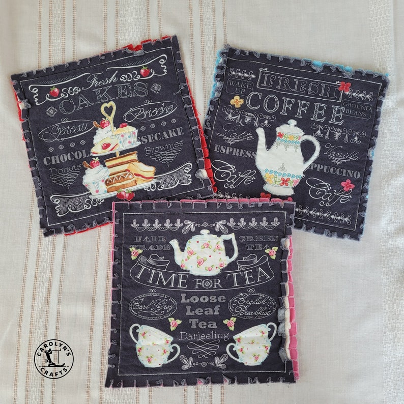 Placemat, Snack Mug Rug Mat, Coffee, Tea, Pastry, Dinner Place Setting ...