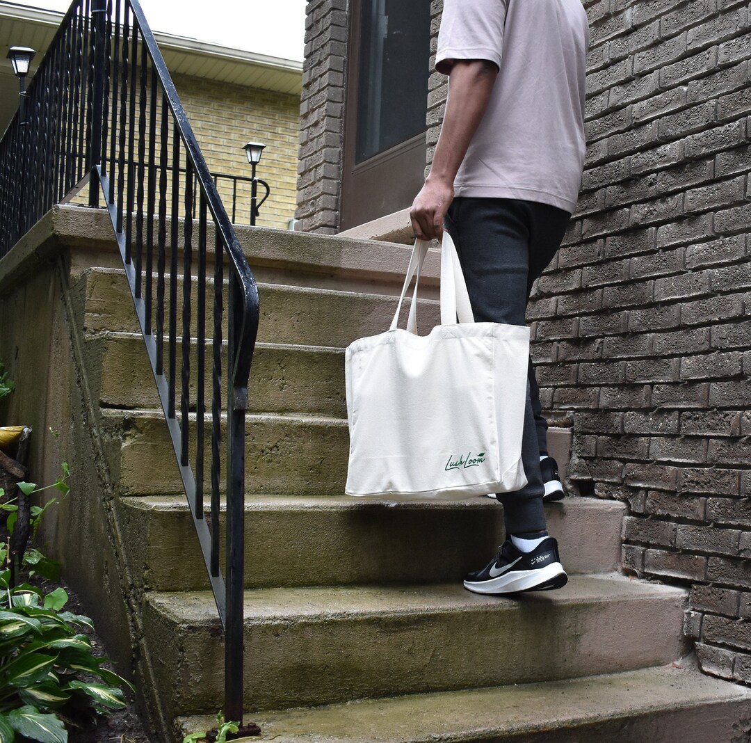 Eco-friendly White Cotton Tote Bag for Produce, Groceries and Farmers ...