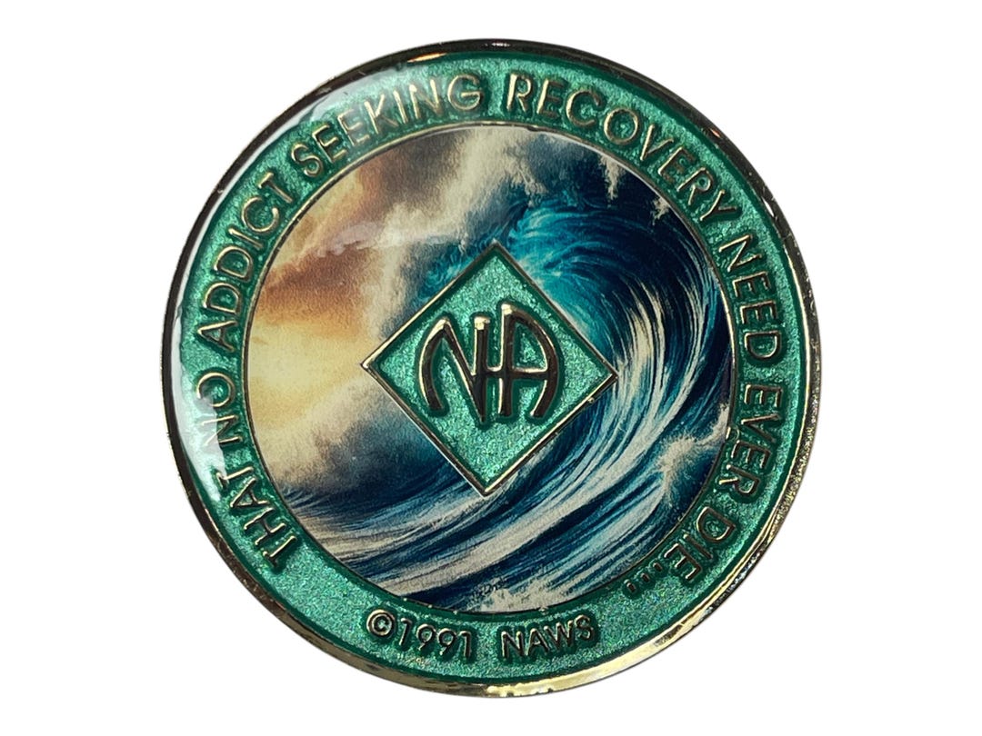 Custom Recovery Medallion: NA Ocean Wave Sobriety Token - Etsy