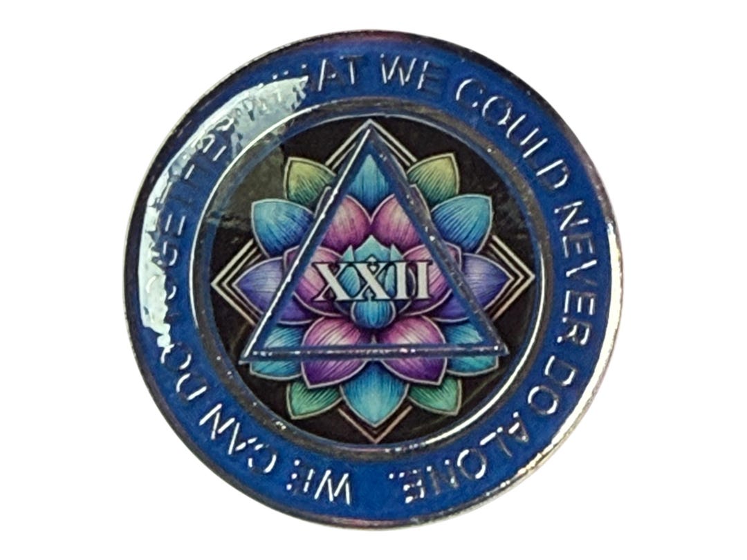 Customizable AA Medallion: Lotus Sobriety Coin - Alcoholics Anonymous ...