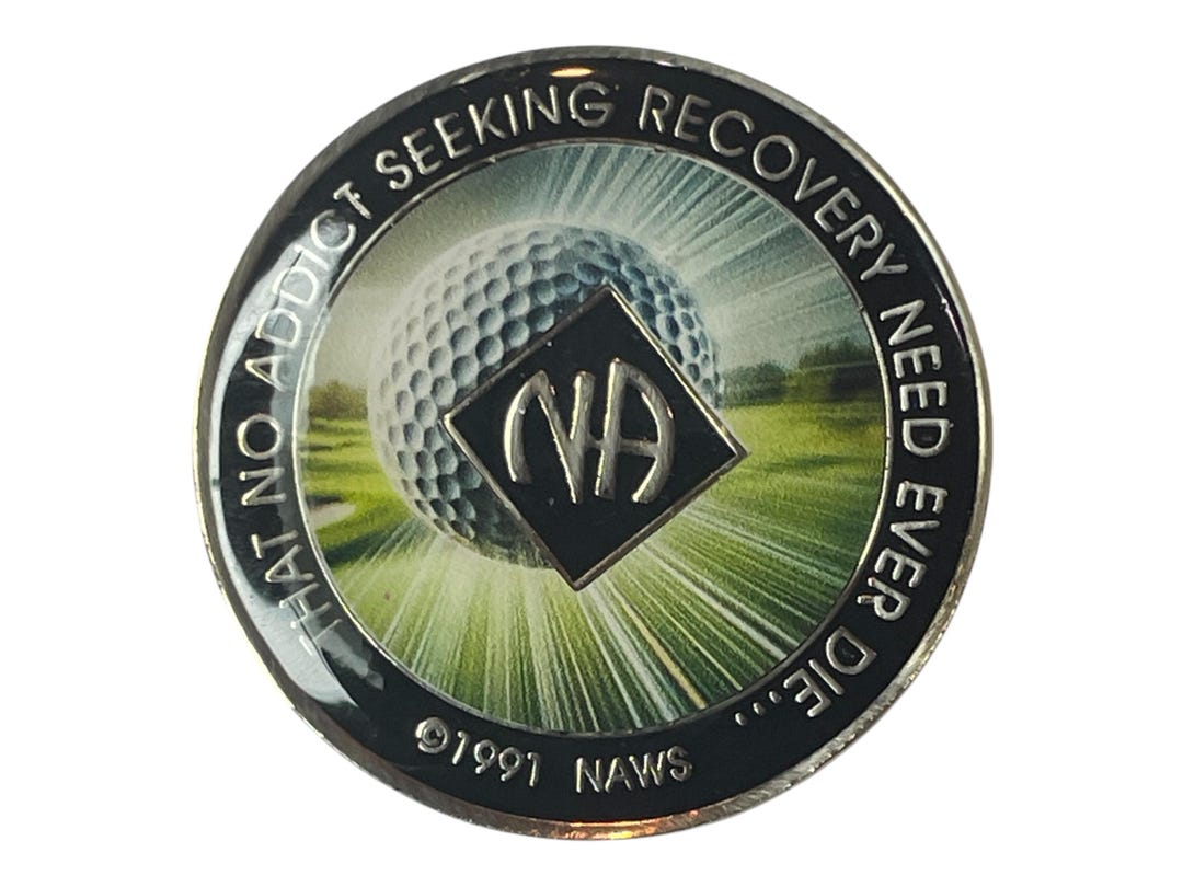Golf-themed NA Recovery Medallion – Custom Sobriety Coin, Personalized ...