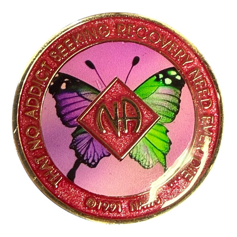 Butterfly Narcotics Anonymous Medallion | Custom NA Recovery Coin ...