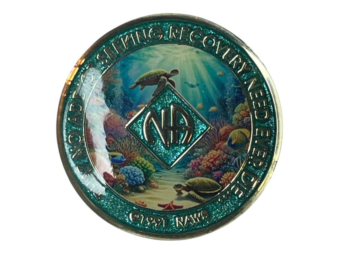 Ocean Turtle NA Recovery Medallion: Custom Clean Time Sobriety Token - Etsy