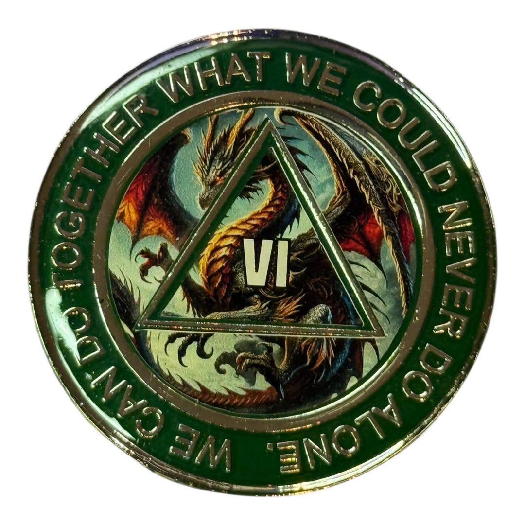 Custom Dragon AA Medallion – Alcoholics Anonymous Recovery Chip ...
