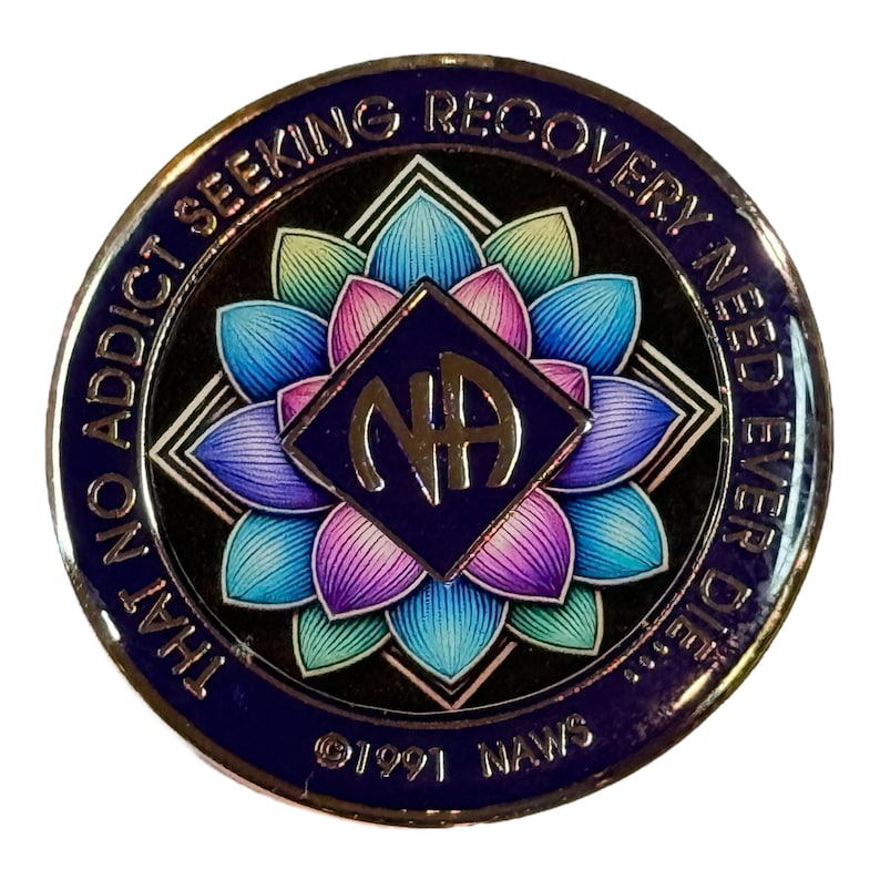 Lotus Flower NA Medallion – Narcotics Anonymous Sobriety Chip – Bronze ...
