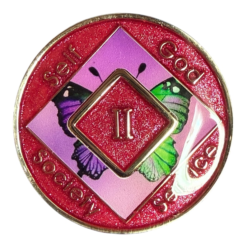 Butterfly Narcotics Anonymous Medallion | Custom NA Recovery Coin ...