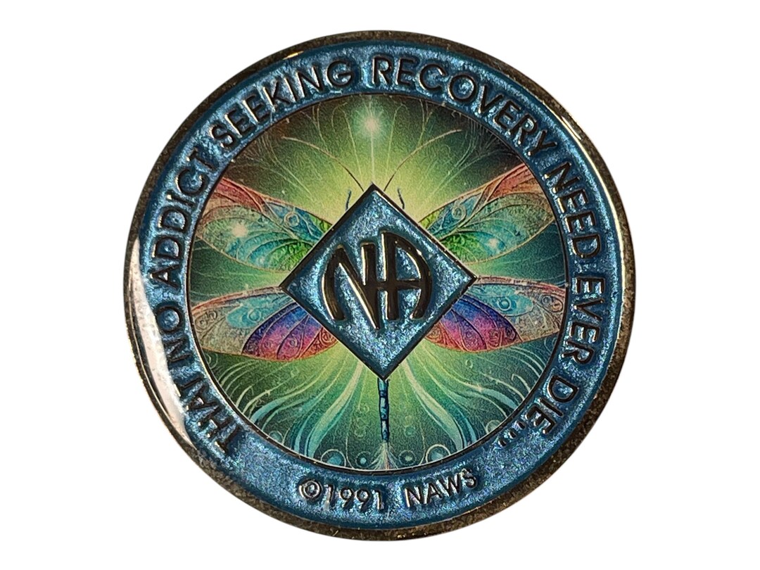 Dragonfly NA Medallion: Colorful Narcotics Anonymous Recovery Gift ...