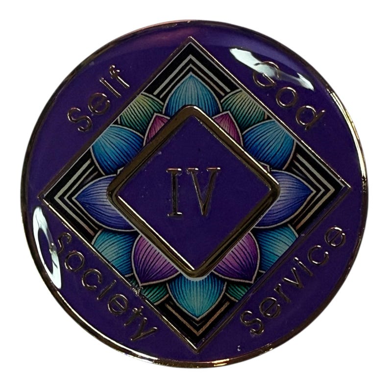 Lotus Flower NA Medallion – Narcotics Anonymous Sobriety Chip – Bronze ...