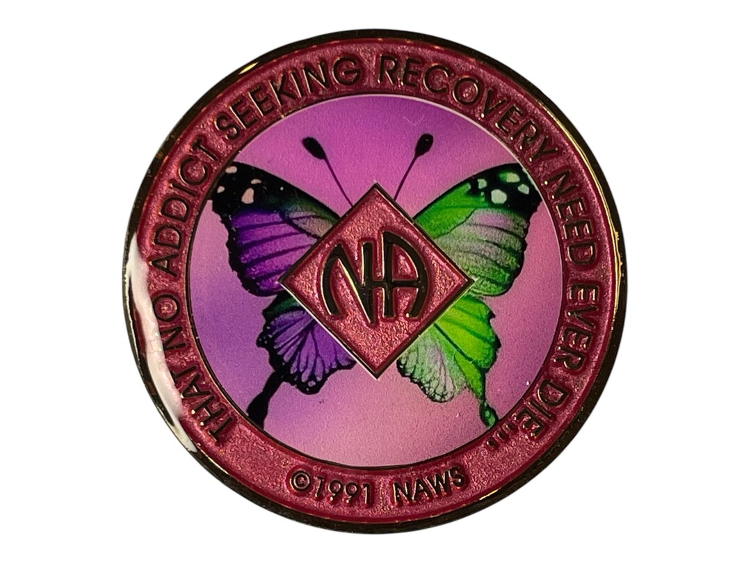 Butterfly Narcotics Anonymous Medallion | Custom NA Recovery Coin ...