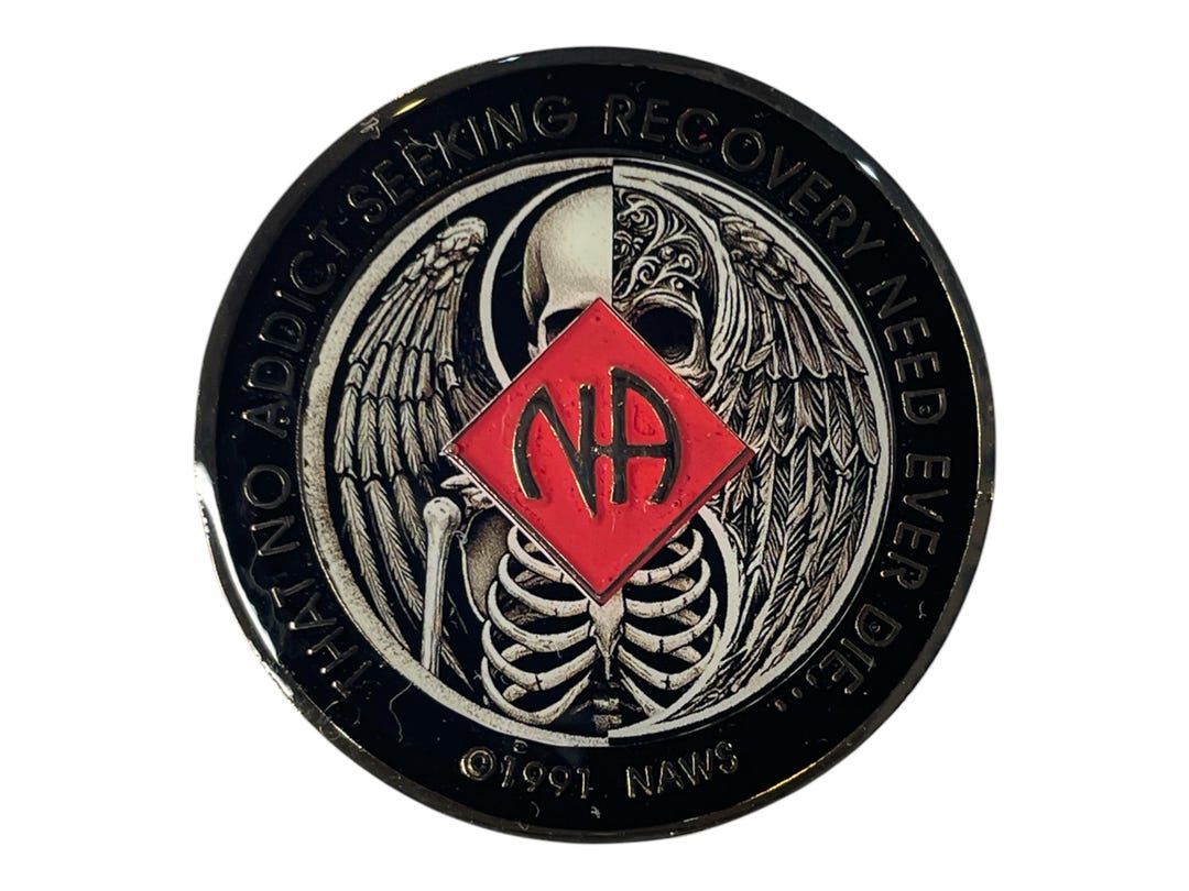 Personalized NA Medallion: Angel & Skeleton Narcotics Anonymous Coin - Etsy