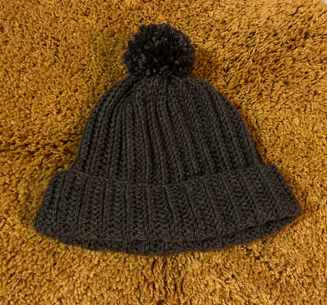 Crochet Ribbed Bobble Hat - Etsy