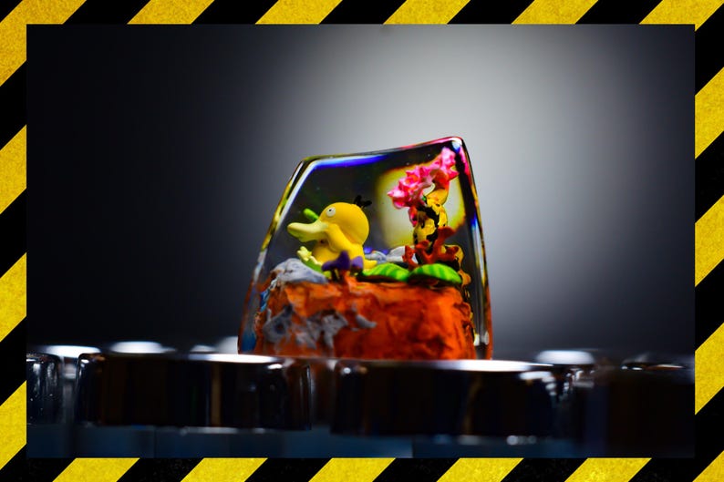 Psy.duck Keycap Resin, Custom Yellow Duck Keycap, Gift for Him ...