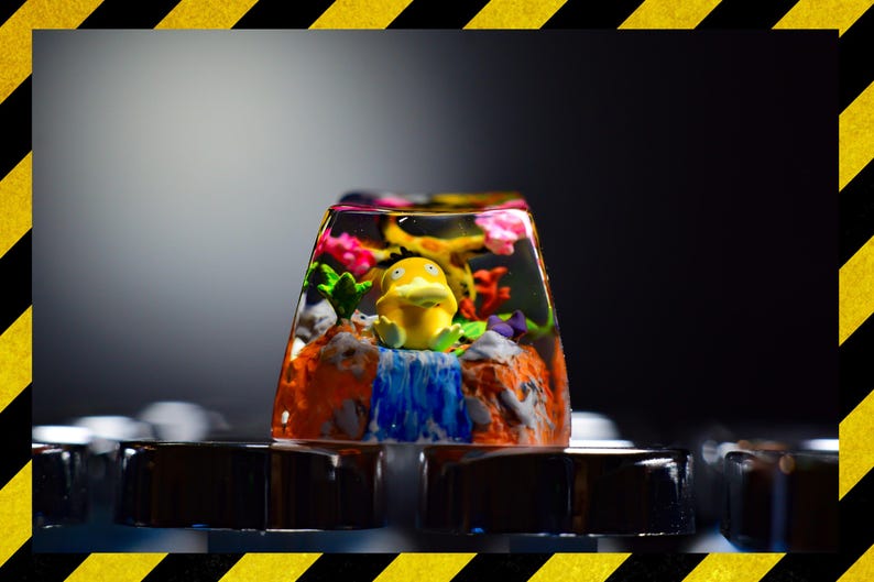 Psy.duck Keycap Resin, Custom Yellow Duck Keycap, Gift for Him ...