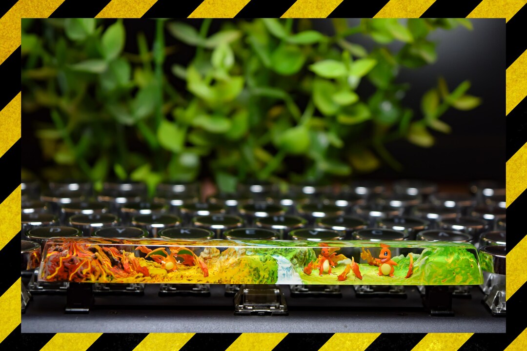 Charman.der Spacebar Keycap Resin With Fire, Birthday Gift, Keycap for ...