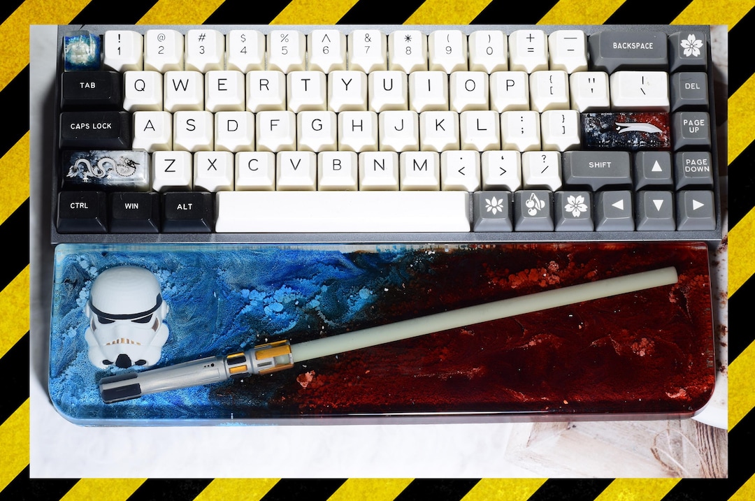 Lightsaber Wrist Rest Resin With Red Blue Background, Custom Wrist Rest ...