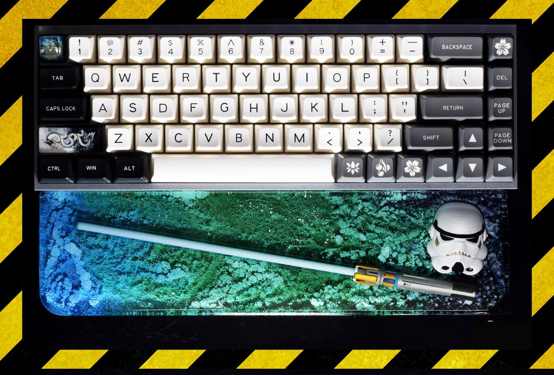 Lightsaber Wrist Rest Resin With Green Blue Background, Custom Wrist ...