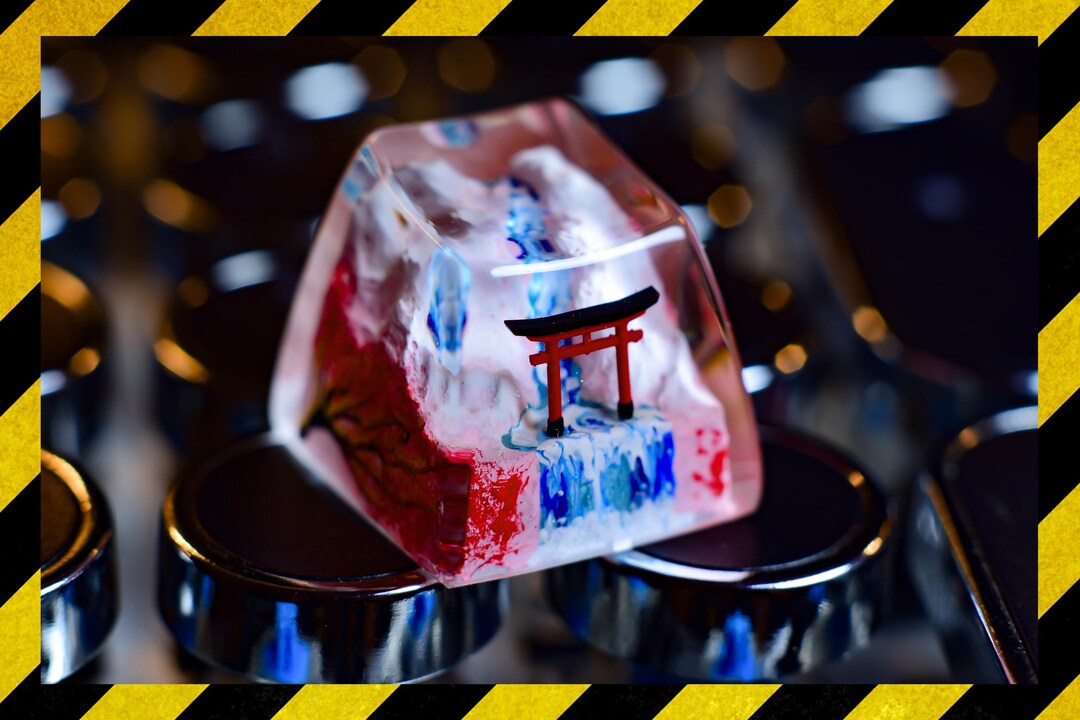 Torii Gate Keycap Resin With Peach Tree in the Spring, Anime Keycaps ...