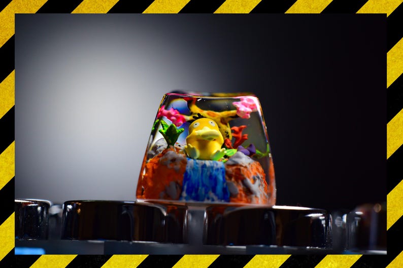 Psy.duck Keycap Resin, Custom Yellow Duck Keycap, Gift for Him ...