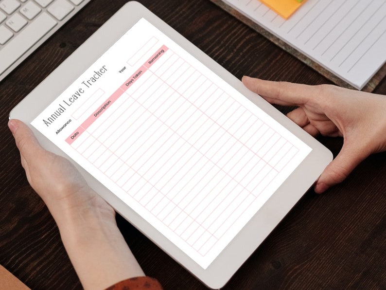 Printable Annual Leave Tracker, Work Leave Tracker, Vacation Days ...