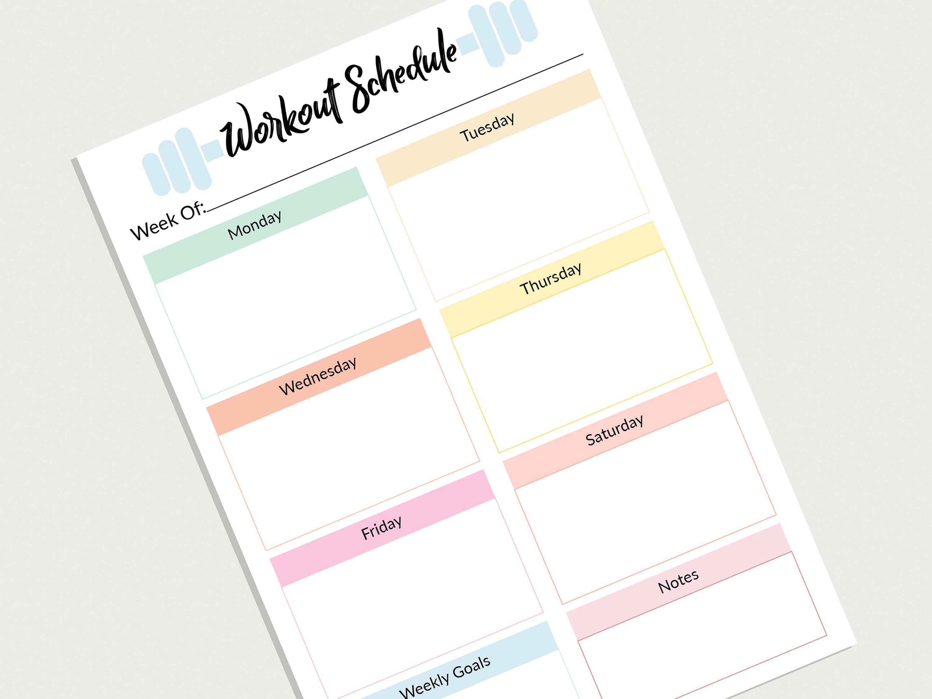Printable Workout Schedule, Weekly Workout, Monthly Workout Tracker - Etsy